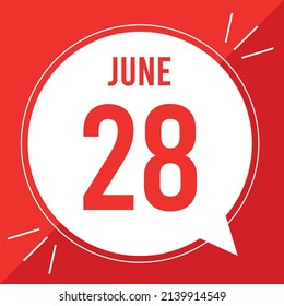 Vector Illustration Text June 28 St Stock Vector (Royalty Free ...