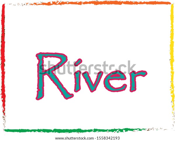 Vector Illustration Text River Design Stock Vector (Royalty Free ...