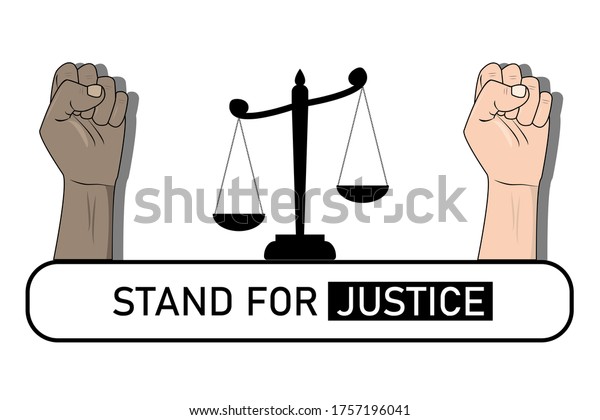 Vector Illustration Text Stand Justice Black Stock Vector (Royalty Free ...