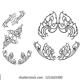 Vector Illustration Thai Kanok Stock Vector (Royalty Free) 1212625300 ...