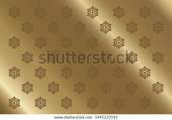 Vektor Stok Vector Illustration Thai Pattern Gold Background (Tanpa ...