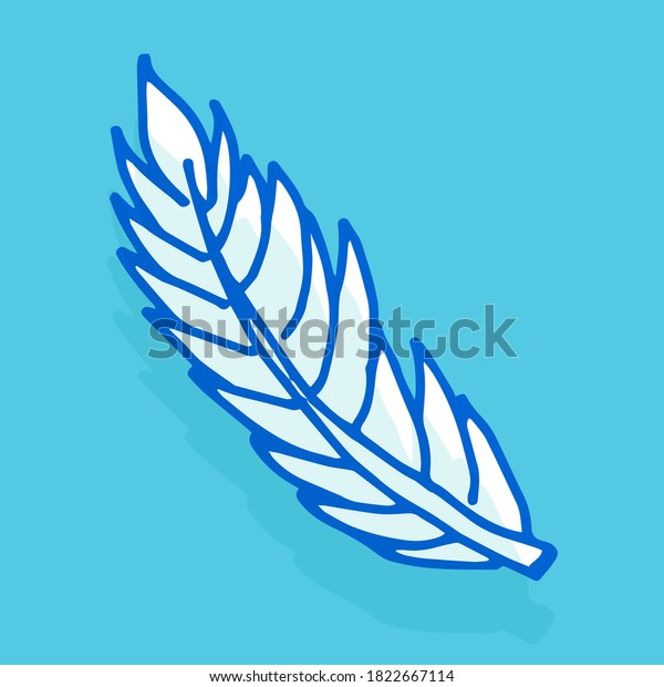 Vector Illustration Thin Blue Outline White Stock Vector (Royalty Free ...