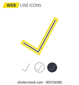 Vector Illustration Thin Line Check Icon Stock Vector (Royalty Free ...