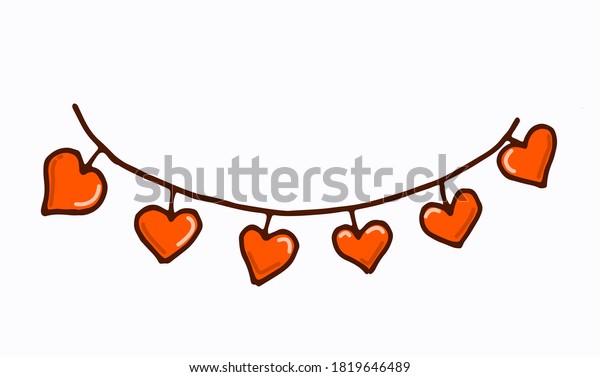Vector Illustration Thin Outline Red Decorative Stock Vector (Royalty ...