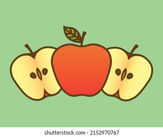 Vector Illustration Three Apples Stock Vector (Royalty Free) 2152970767 ...