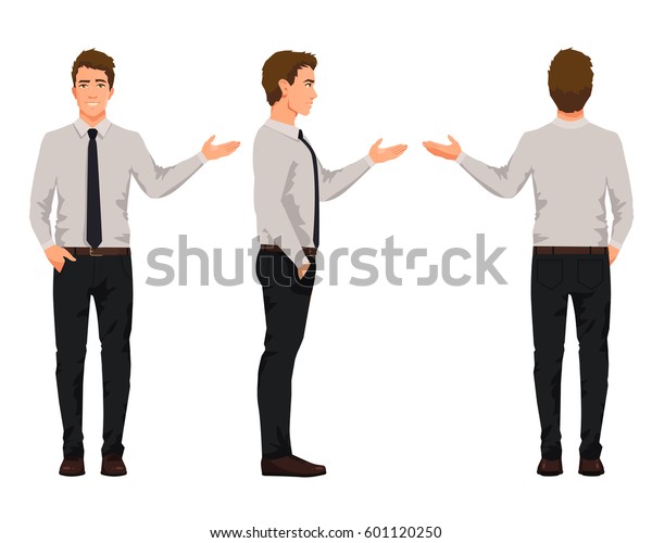 Vector Illustration Three Business Men Official Stock Vector (Royalty ...