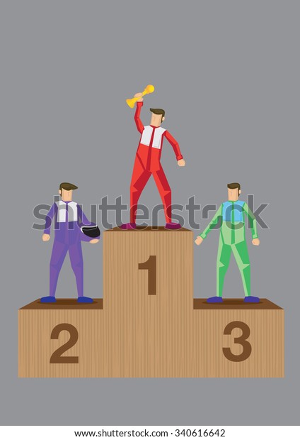 Vector Illustration Three Car Racing Winners 스톡 벡터(로열티 프리) 340616642 ...