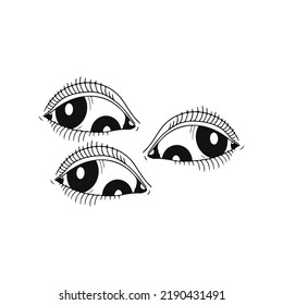 Vector Illustration Three Eyes Concept Stock Vector (Royalty Free ...