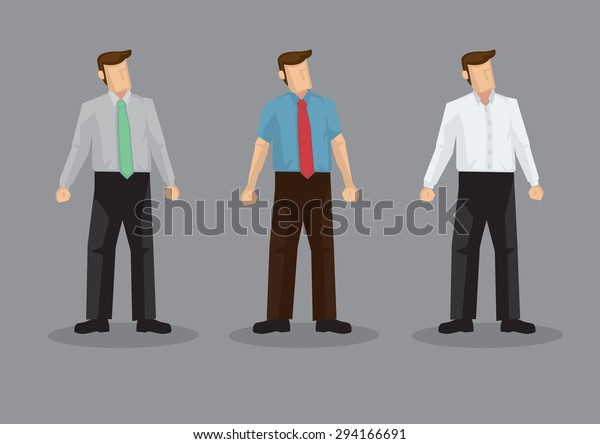 Vector Illustration Three Faceless Cartoon Man: เวกเตอร์สต็อก (ปลอดค่า ...