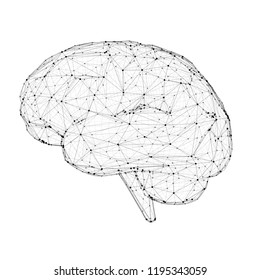 Vector Illustration Threedimensional Brain On White Stock Vector ...