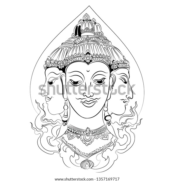Vector Illustration Threeheaded Angel Stock Vector (Royalty Free ...
