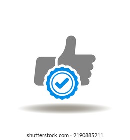 Vector Illustration Thumb Stamp Check Mark Stock Vector (Royalty Free ...