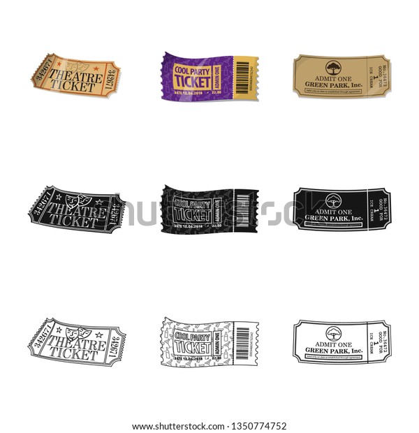 Vector Illustration Ticket Admission Sign Set Stock Vector (Royalty ...