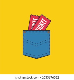 Vector Illustration Ticket Pocket Stock Vector (Royalty Free ...