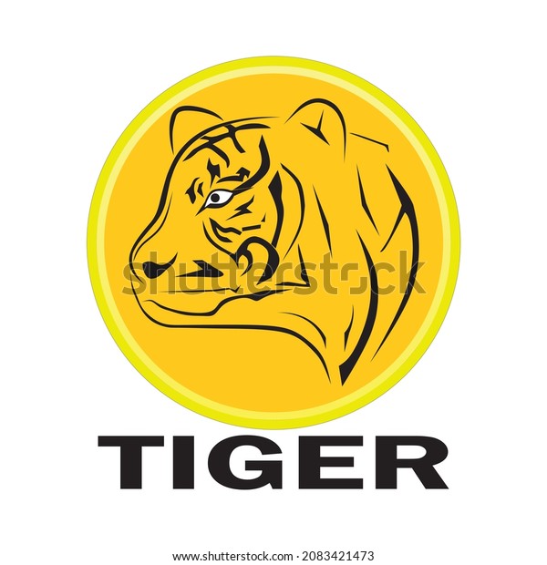 Vector Illustration Tiger Circle Great Labels Stock Vector (Royalty ...