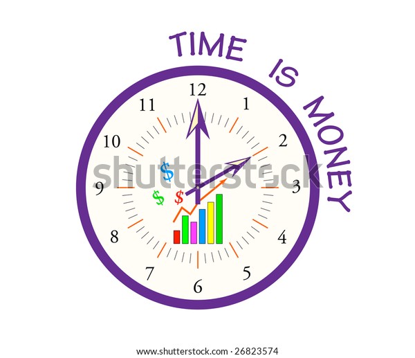 Vector Illustration Time Money Aphorism Stock Vector (Royalty Free ...