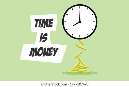 Vector Illustration Time Money Quotes Stock Vector (Royalty Free ...
