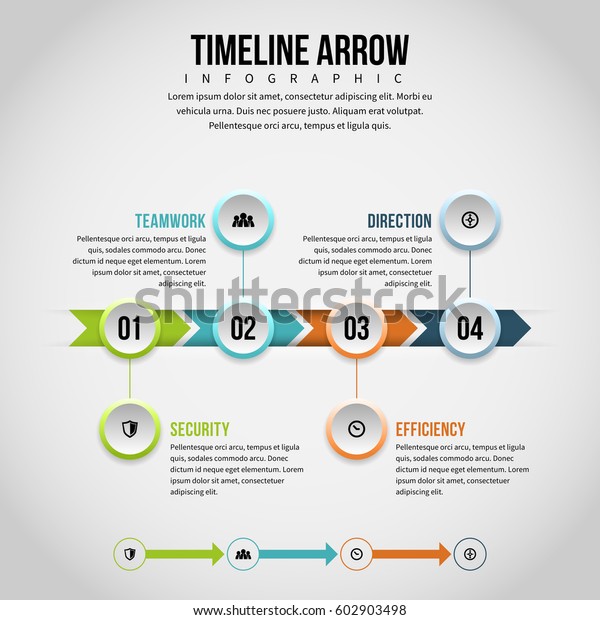 Vector Illustration Timeline Arrow Infographic Design Stock Vector ...