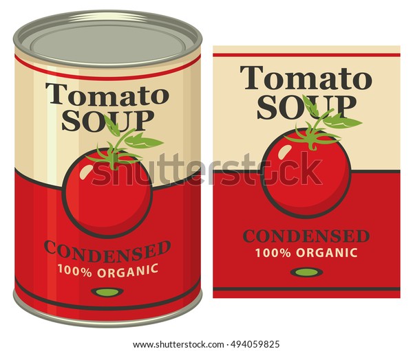 Vector Illustration Tin Can Label Tomato Stock Vector (Royalty Free ...