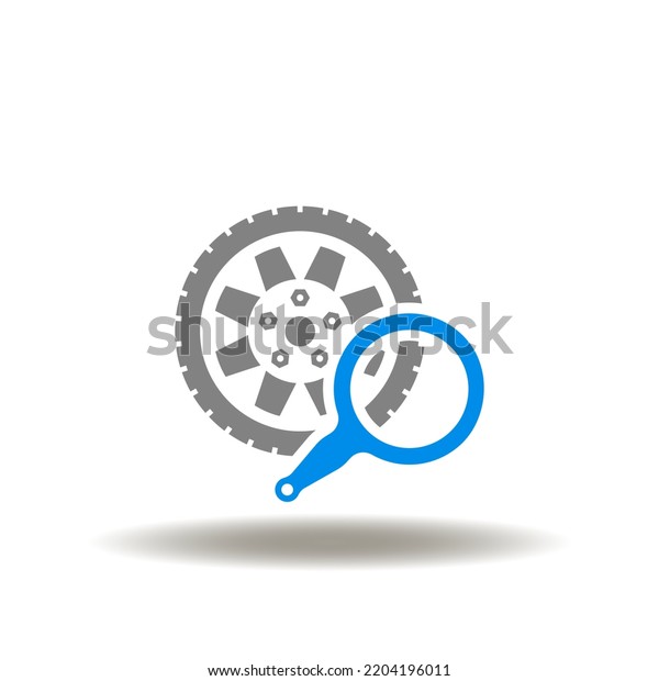 Vector Illustration Tire Magnifier Symbol Tire Stock Vector (Royalty ...