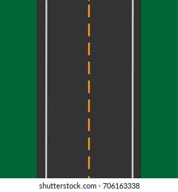 Vector Illustration Top View Asphalt Road Stock Vector (Royalty Free ...