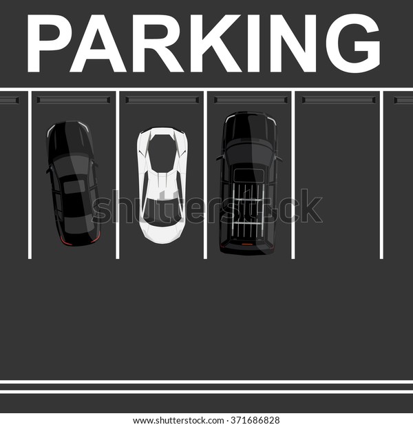 Vector Illustration Top View Parking Concept Stock Vector (Royalty Free ...