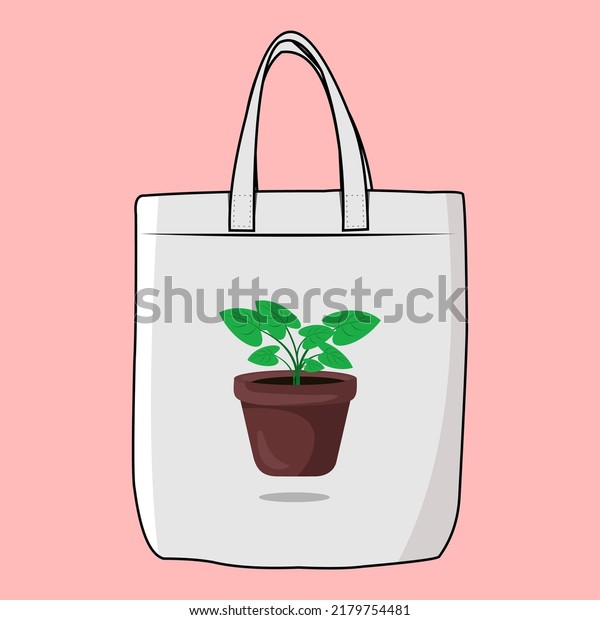 Vector Illustration Tote Bag Goodie Bag Stock Vector (Royalty Free ...