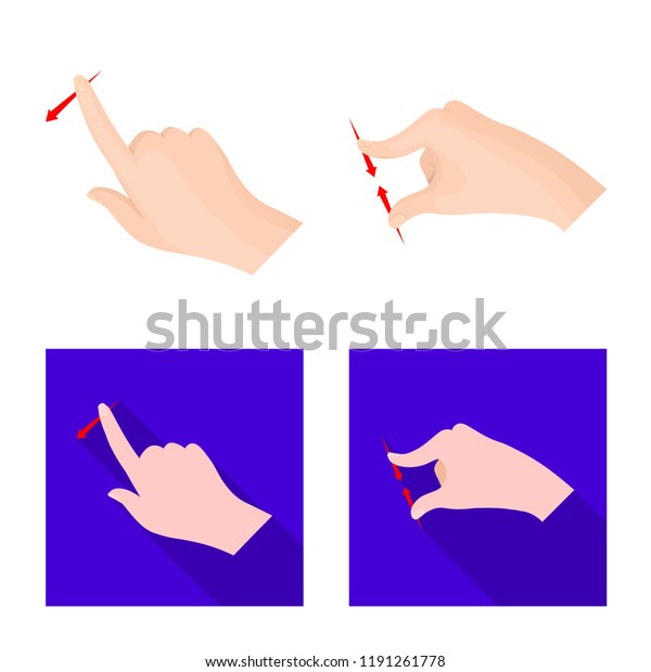 Vector Illustration Touchscreen Hand Sign Collection Stock Vector ...