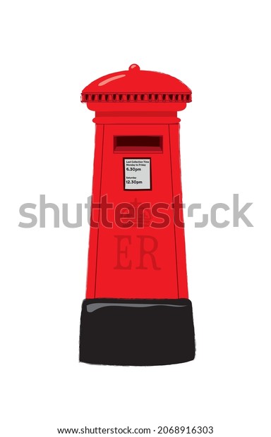 Vector Illustration Traditional British Red Post Stock Vector (Royalty ...