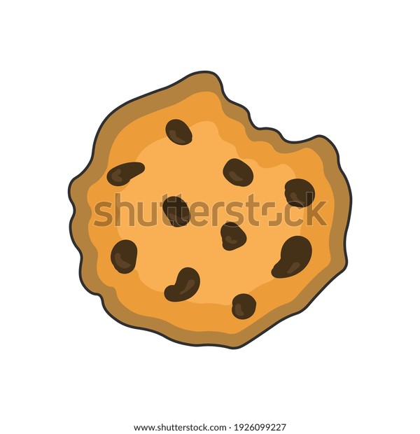 Vector Illustration Traditional Chocolate Chip Cookie Stock Vector ...