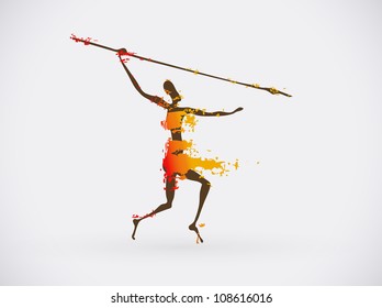 Vector Illustration Traditional Ritual Dance Human Stock Vector ...