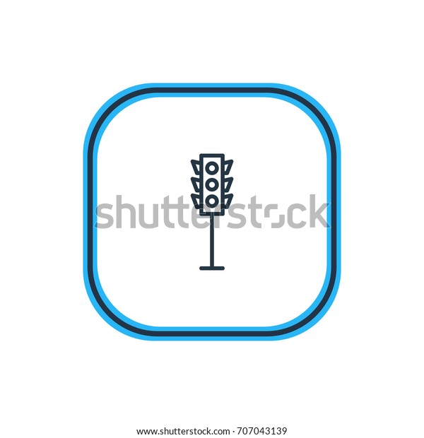 Vector Illustration Traffic Light Outline Beautiful Stock Vector ...