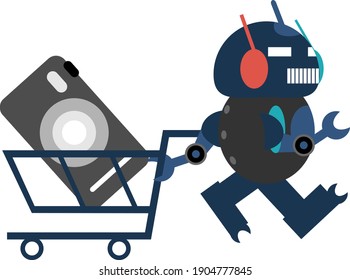 Vector Illustration Traffic Robot Mascot Character Stock Vector ...