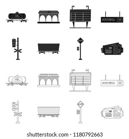 Vector Illustration Train Station Logo Set Stock Vector (Royalty Free ...