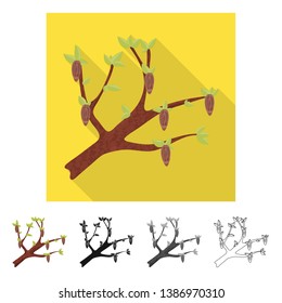 Vector Illustration Tree Chocolate Logo Set Stock Vector (Royalty Free ...