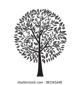 Tree Icon Vector On White Background Stock Vector (Royalty Free ...