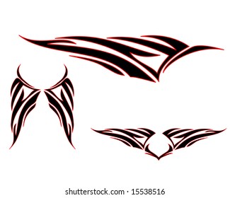 Vector Illustration Tribal Wing Design Stock Vector (Royalty Free ...