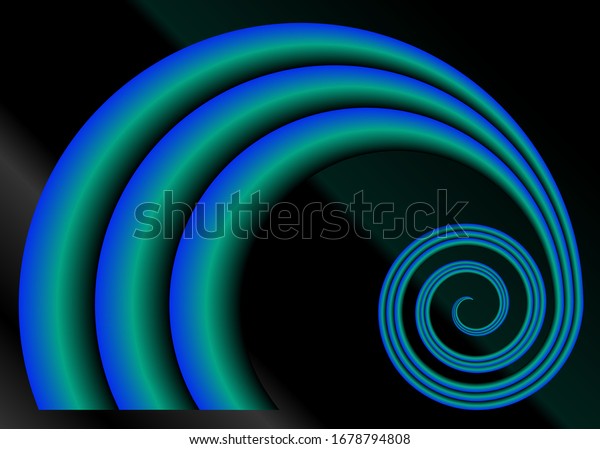 Vector Illustration Triple Bright Green Blue Stock Vector (Royalty Free ...