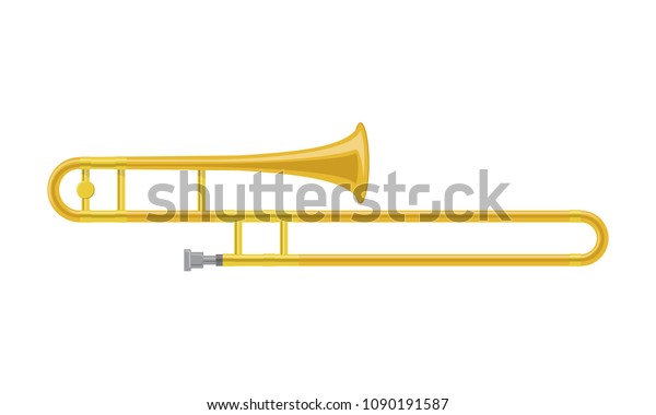 Vector Illustration Trombone Cartoon Style Isolated Stock Vector ...