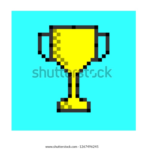 Vector Illustration Trophy Pixel Art: เวกเตอร์สต็อก (ปลอดค่าลิขสิทธิ์ ...
