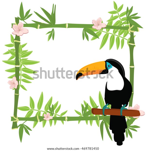 Vector Illustration Tropical Island Frame Border Stock Vector (Royalty ...