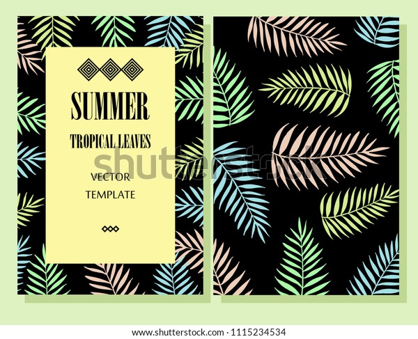 Vector Illustration Tropical Templates Hand Drawn Stock Vector (Royalty ...