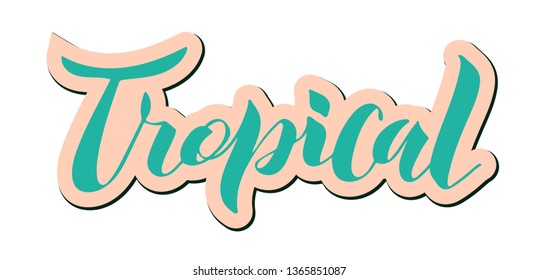 Vector Illustration Tropical Text Text Design Stock Vector (Royalty ...