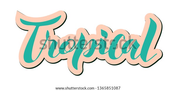 Vector Illustration Tropical Text Text Design Stock Vector (Royalty ...