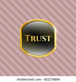 Vector Illustration Trust Gold Emblem Stock Vector (Royalty Free ...
