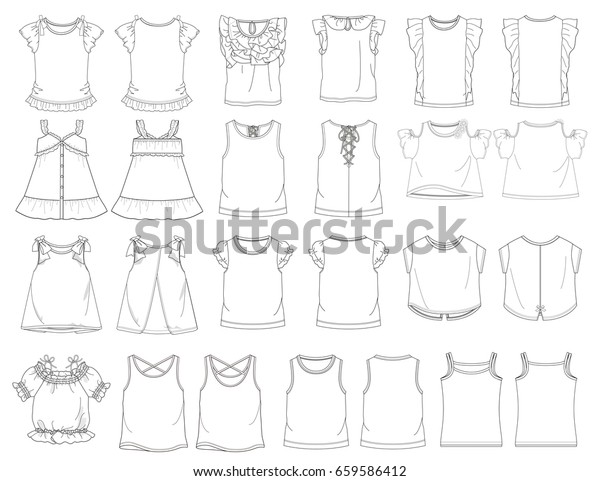 Vector Illustration Tshirt Front Back Views Stock Vector (Royalty Free ...