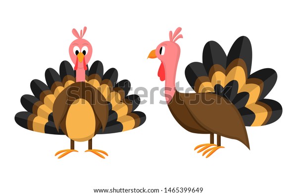 Imagen vectorial del pavo al estilo de las caricaturas. Feliz concepto ...