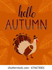Vector Illustration Turkey Vintage Text Hello Stock Vector (Royalty ...