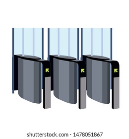 Vector Illustration Turnstile Gate Office Stock Vector (Royalty Free ...