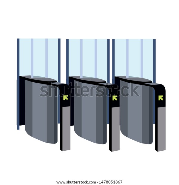 Vector Illustration Turnstile Gate Office Stock Vector (Royalty Free ...